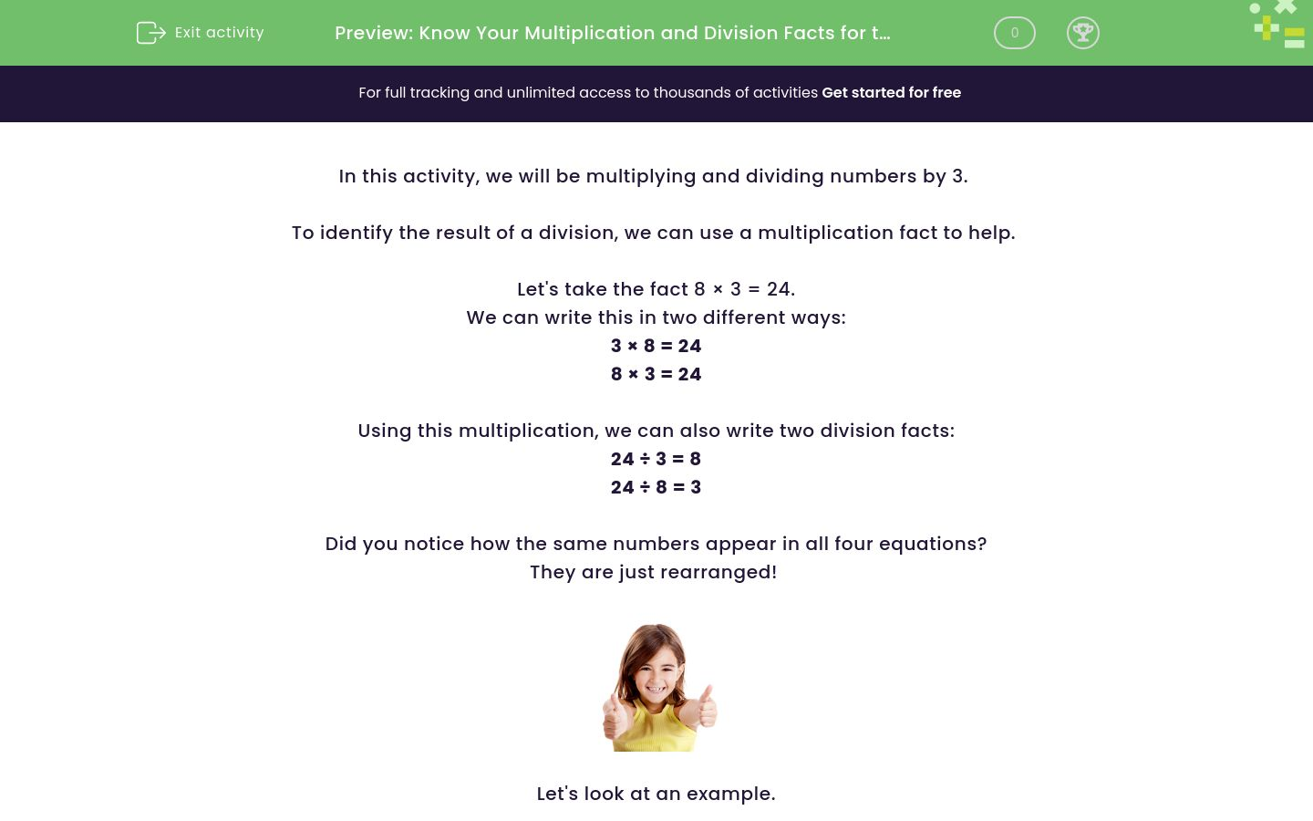 Know Your Multiplication and Division Facts for the 3 Times Table ...