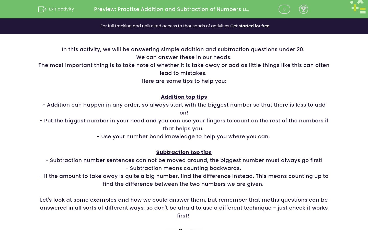 Practise Addition and Subtraction of Numbers up to 20 Worksheet - EdPlace