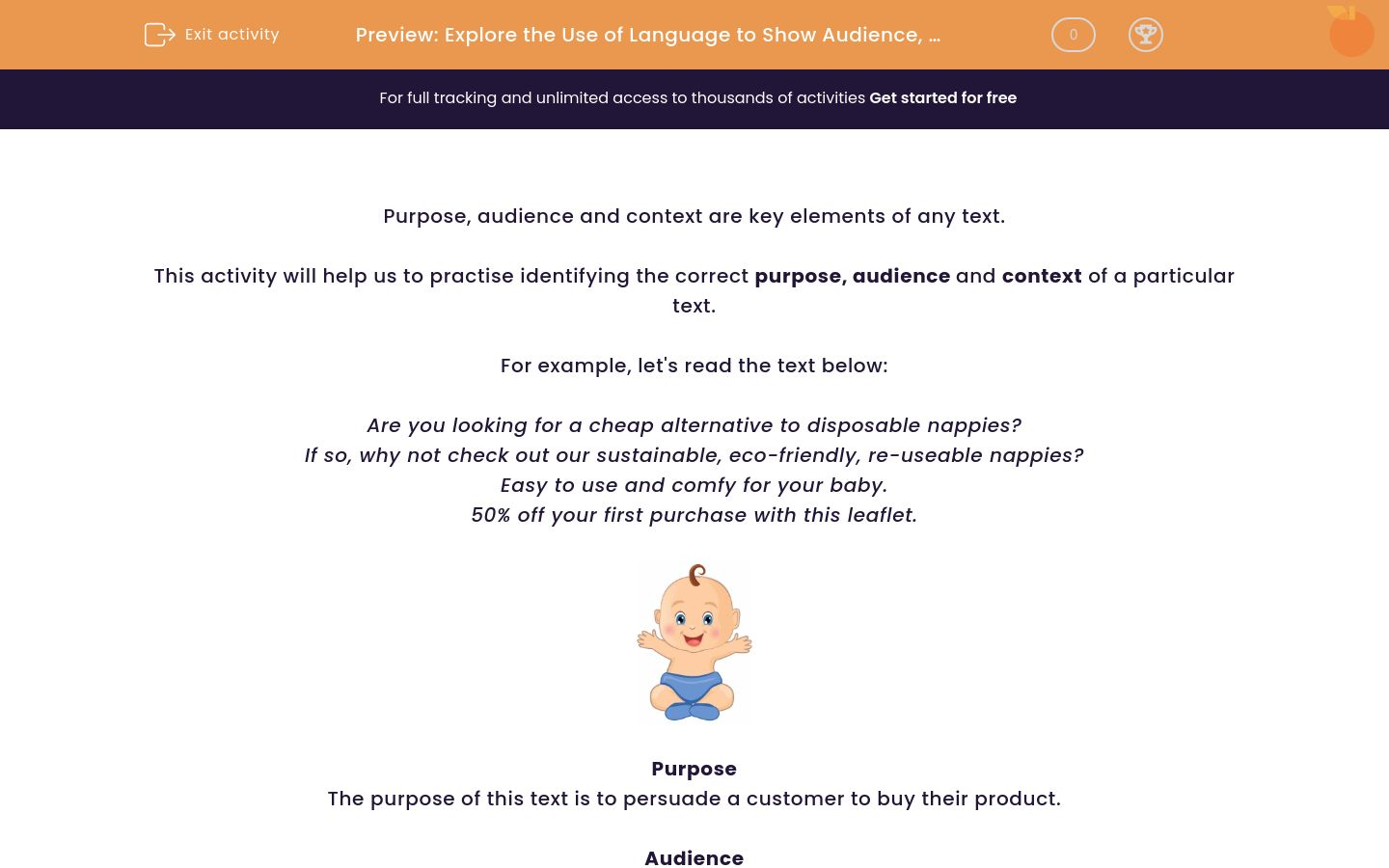 Explore the Use of Language to Show Audience, Context and Purpose ...