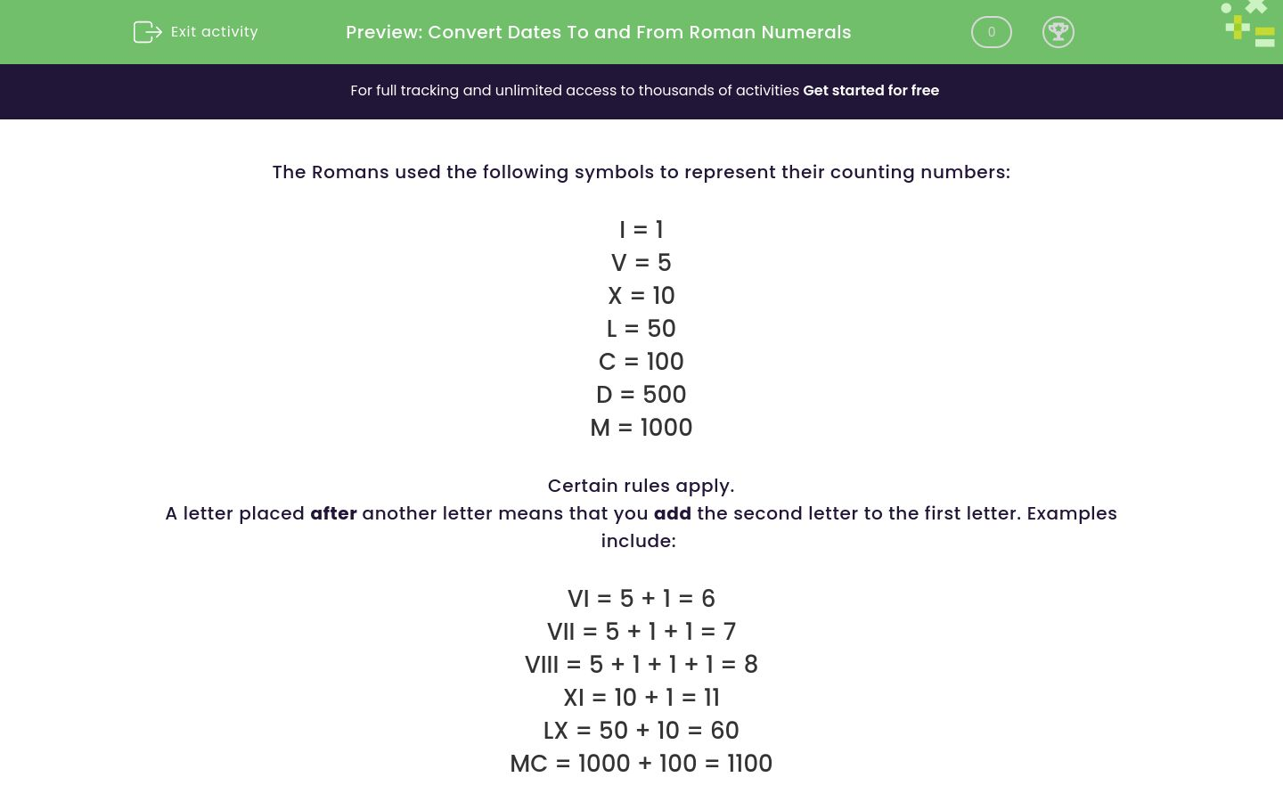 Convert Dates To and From Roman Numerals Worksheet - EdPlace