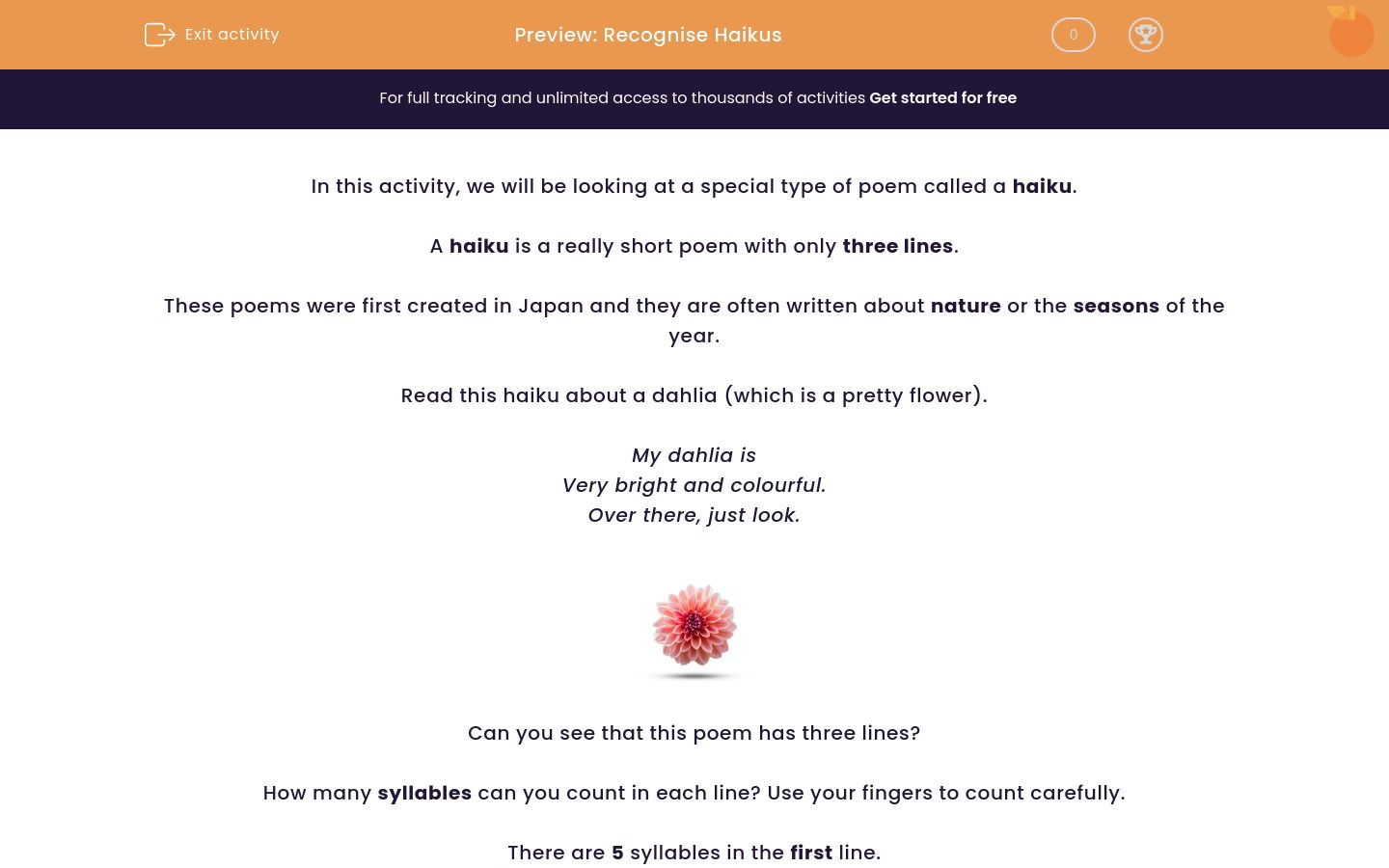 Recognise Haikus Worksheet - EdPlace