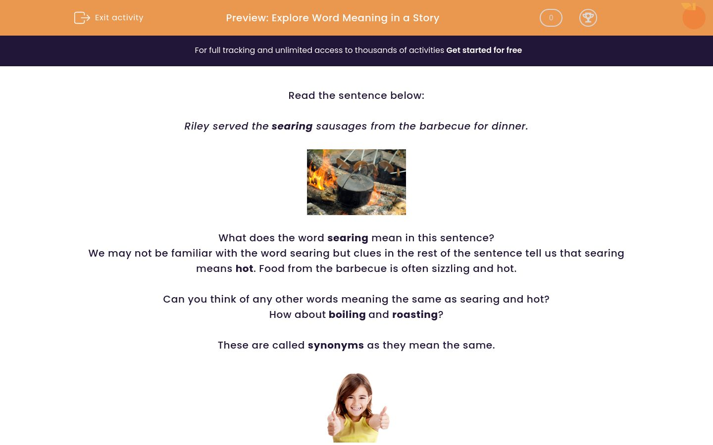 Explore Word Meaning in a Story Worksheet - EdPlace