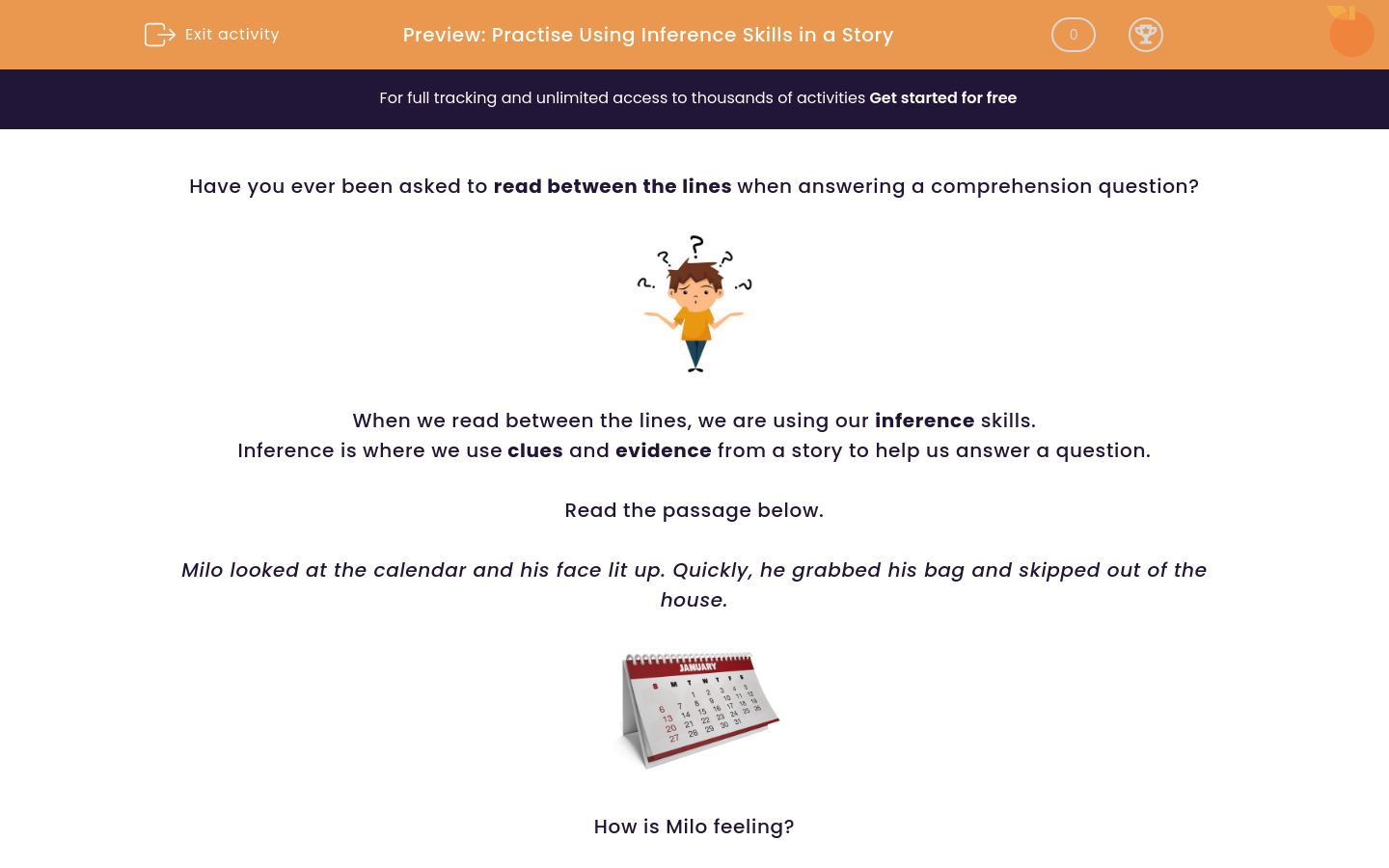 Practise Using Inference Skills in a Story Worksheet - EdPlace