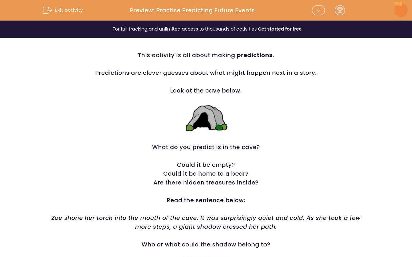 Practise Predicting Future Events Worksheet - EdPlace