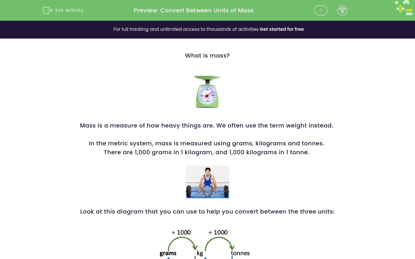 Convert Between Units of Mass Worksheet - EdPlace