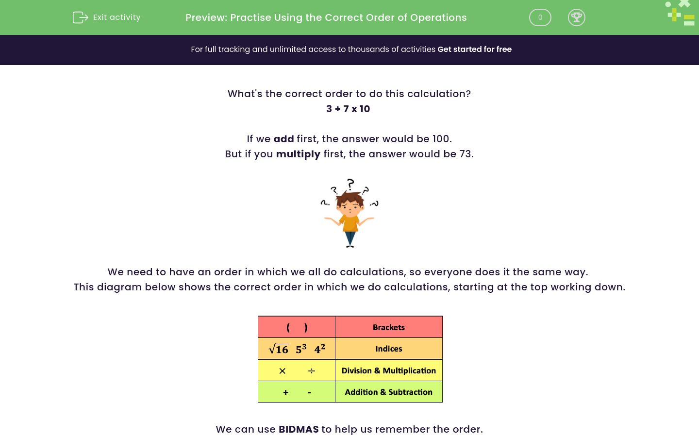 Practise Using the Correct Order of Operations Worksheet - EdPlace