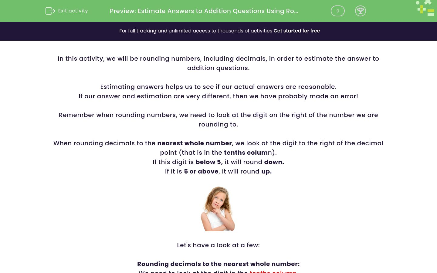 Estimate Answers to Addition Questions Using Rounding Worksheet - EdPlace