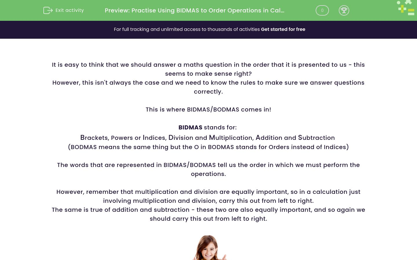 Practise Using BIDMAS to Order Operations in Calculations Worksheet ...