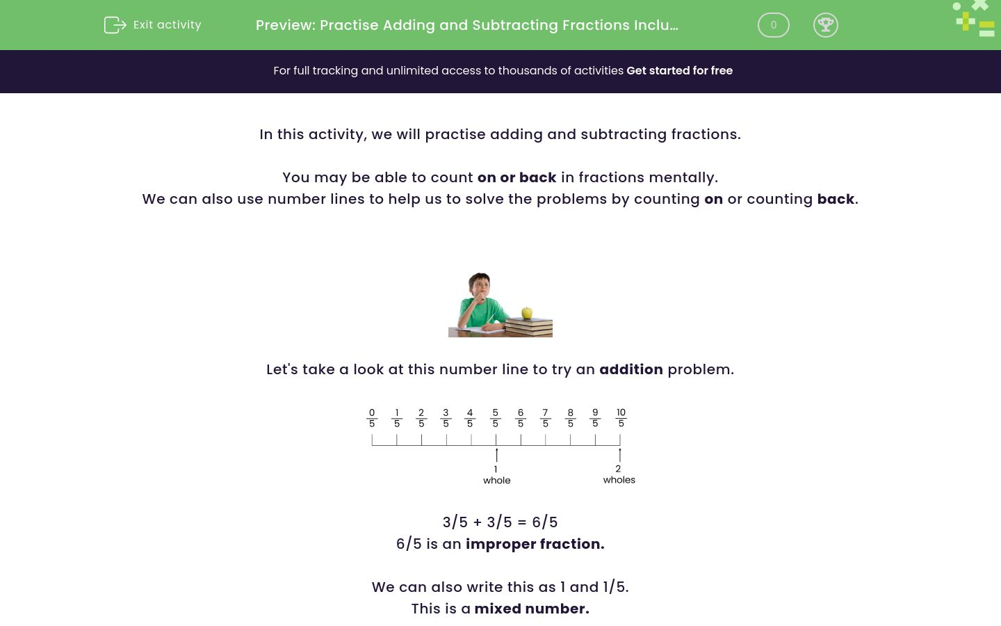 Practise Adding and Subtracting Fractions Including Beyond One Whole ...