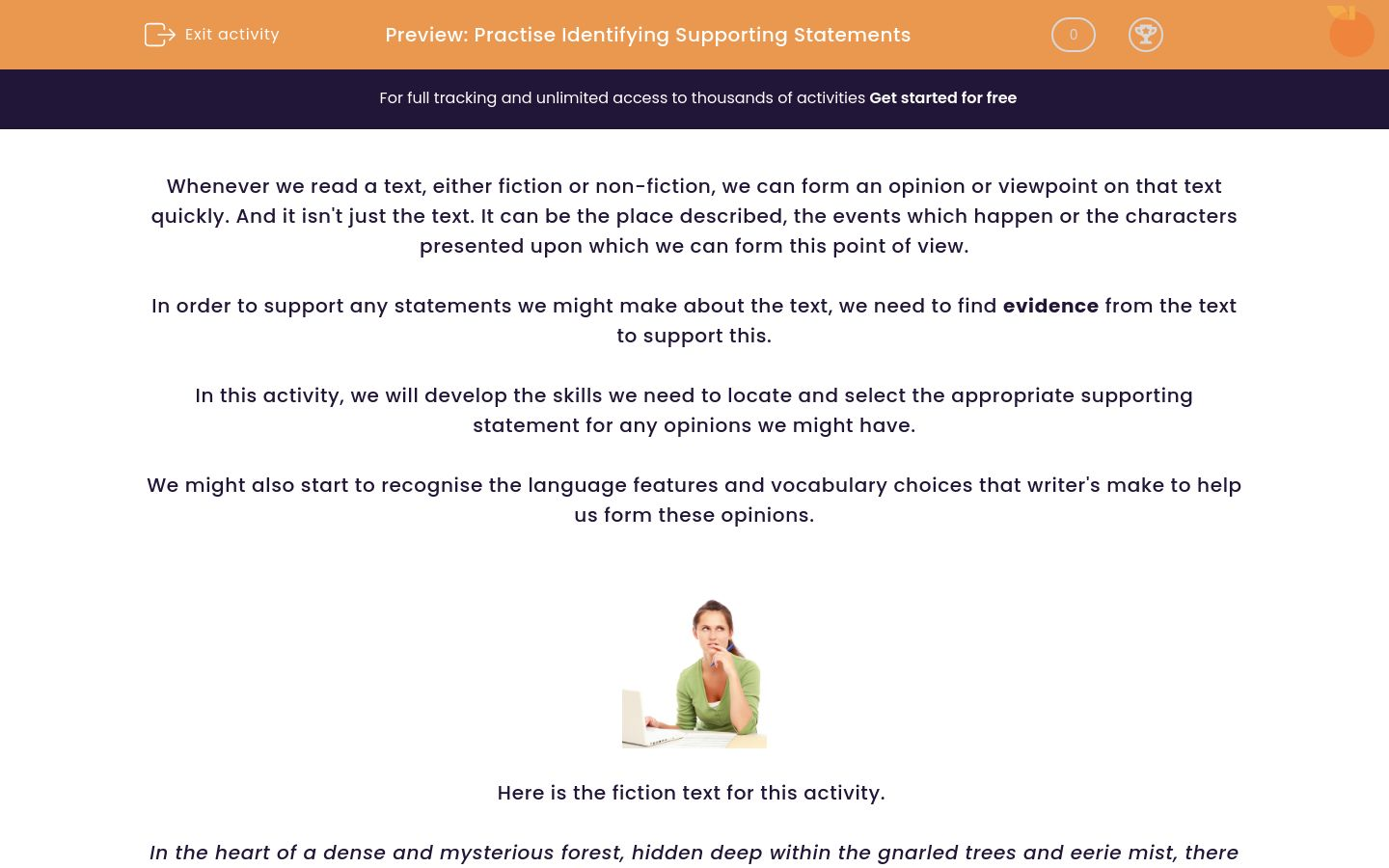 Practise Identifying Supporting Statements Worksheet - EdPlace