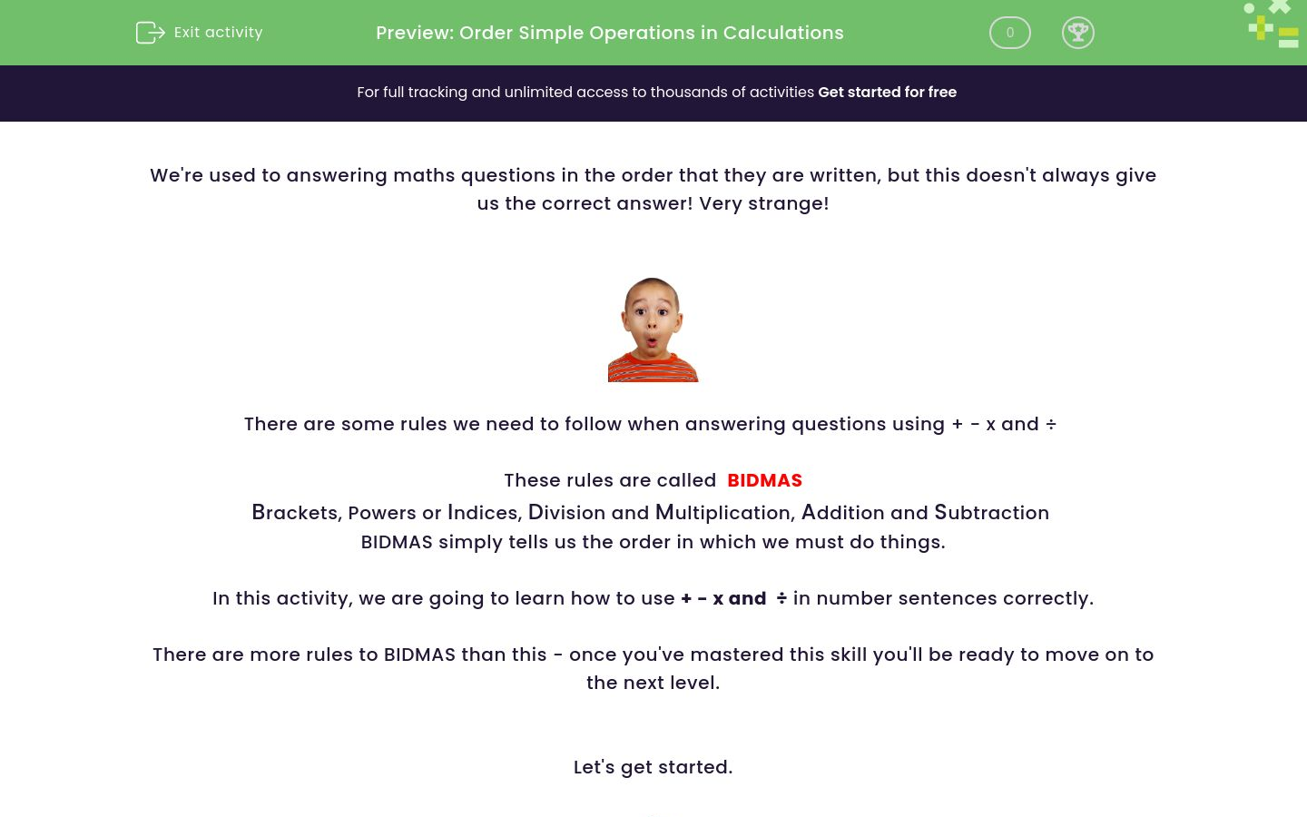 Order Simple Operations in Calculations Worksheet - EdPlace
