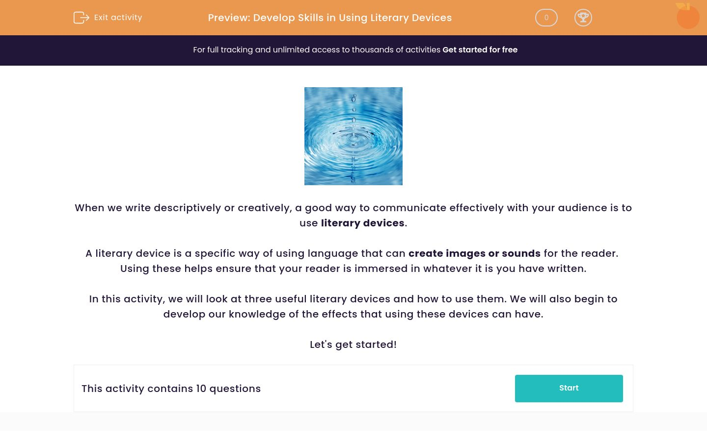 Develop Skills in Using Literary Devices Worksheet - EdPlace