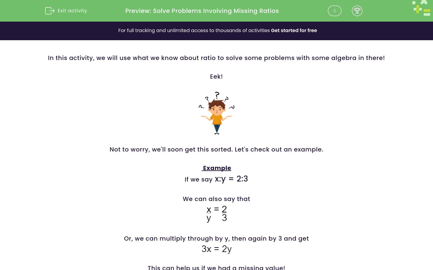 Solve Problems Involving Missing Ratios Worksheet - EdPlace