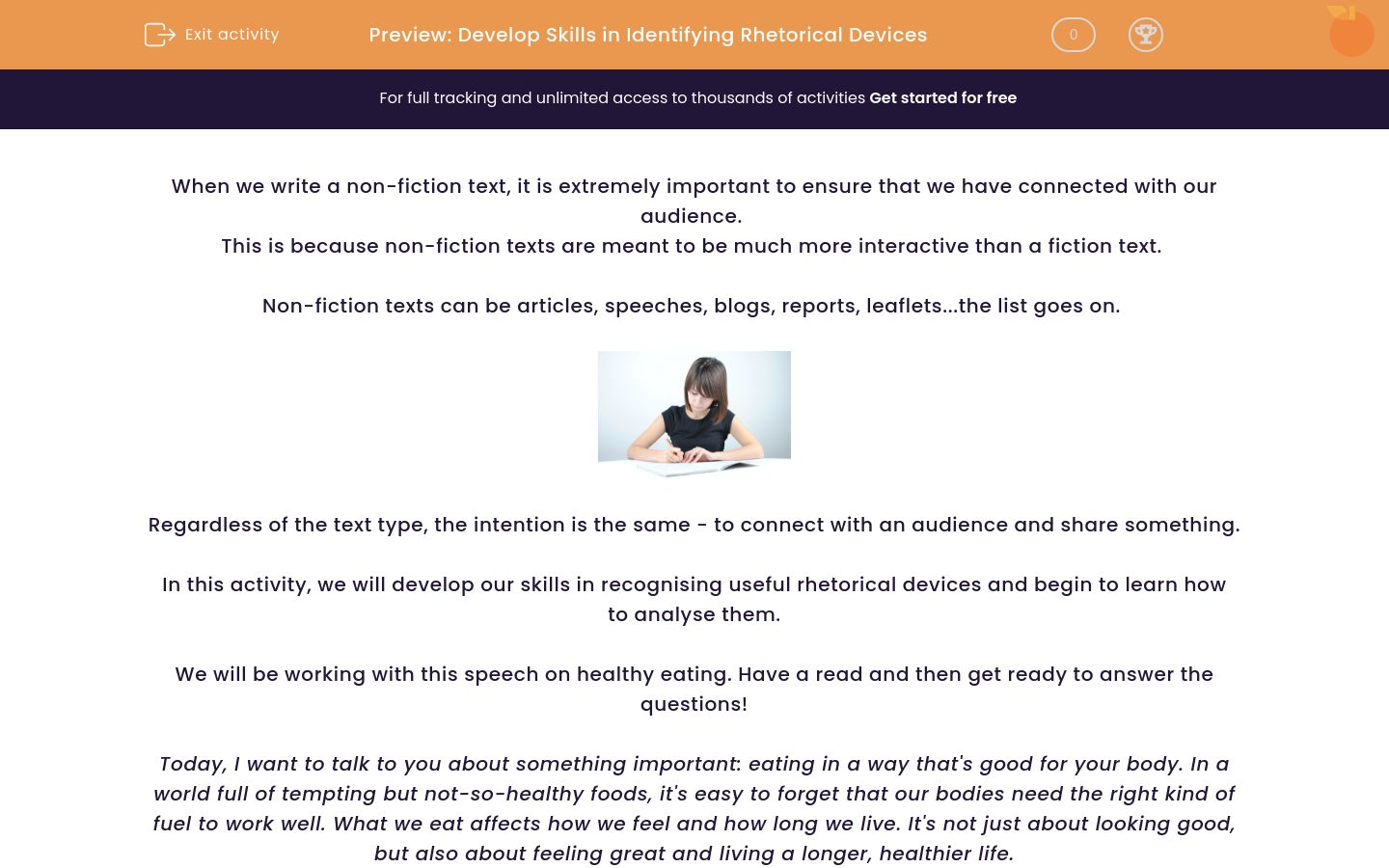 Develop Skills in Identifying Rhetorical Devices Worksheet - EdPlace