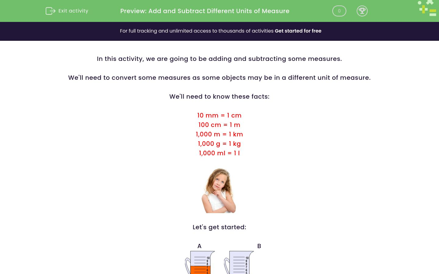 Add and Subtract Different Units of Measure Worksheet - EdPlace