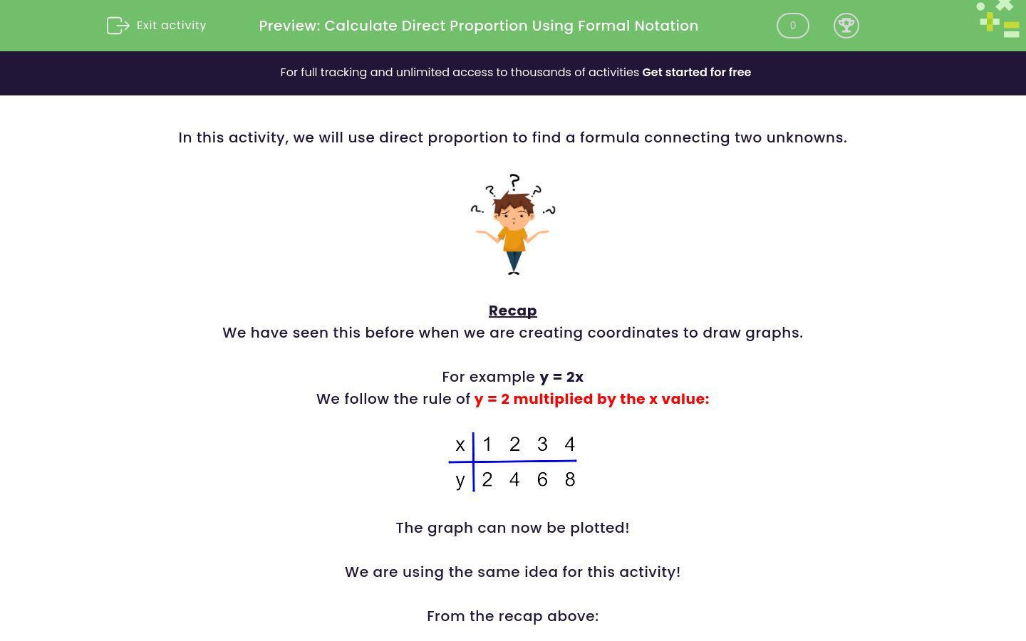 Calculate Direct Proportion Using Formal Notation Worksheet - EdPlace