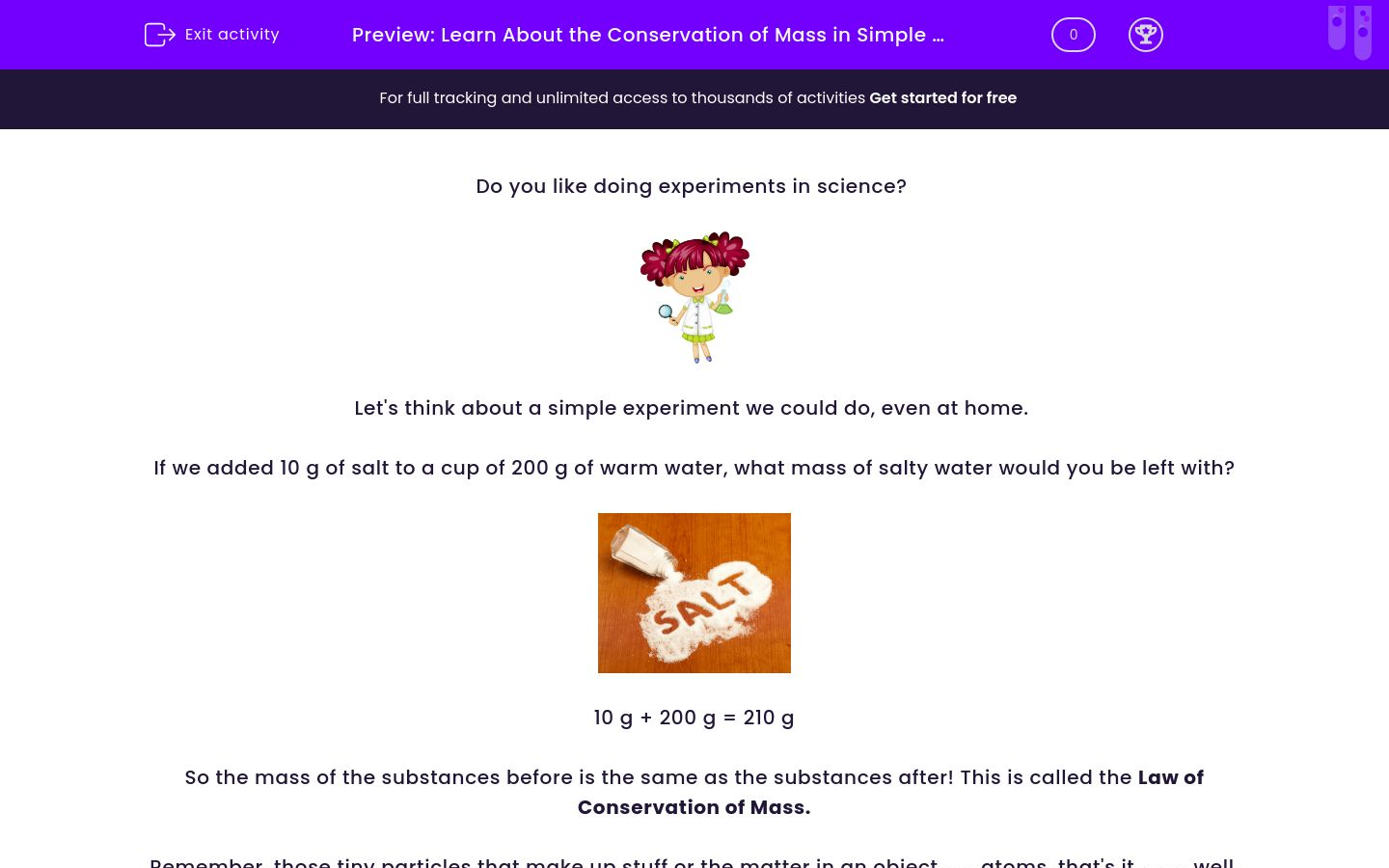 Learn About the Conservation of Mass in Simple Reactions Worksheet ...