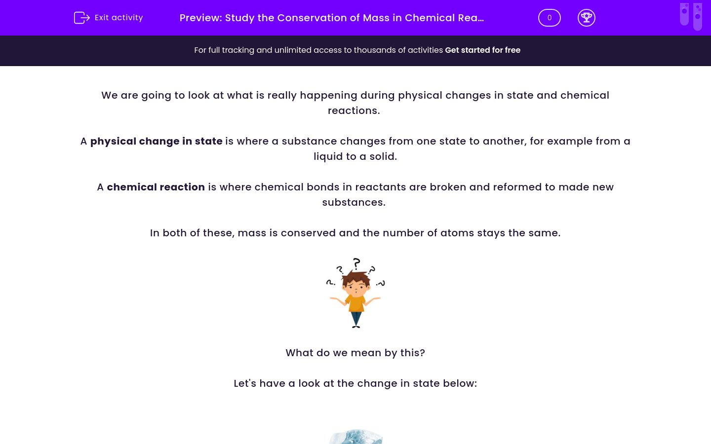 Study the Conservation of Mass in Chemical Reactions Worksheet - EdPlace