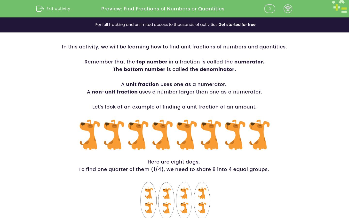 Find Fractions of Numbers or Quantities Worksheet - EdPlace