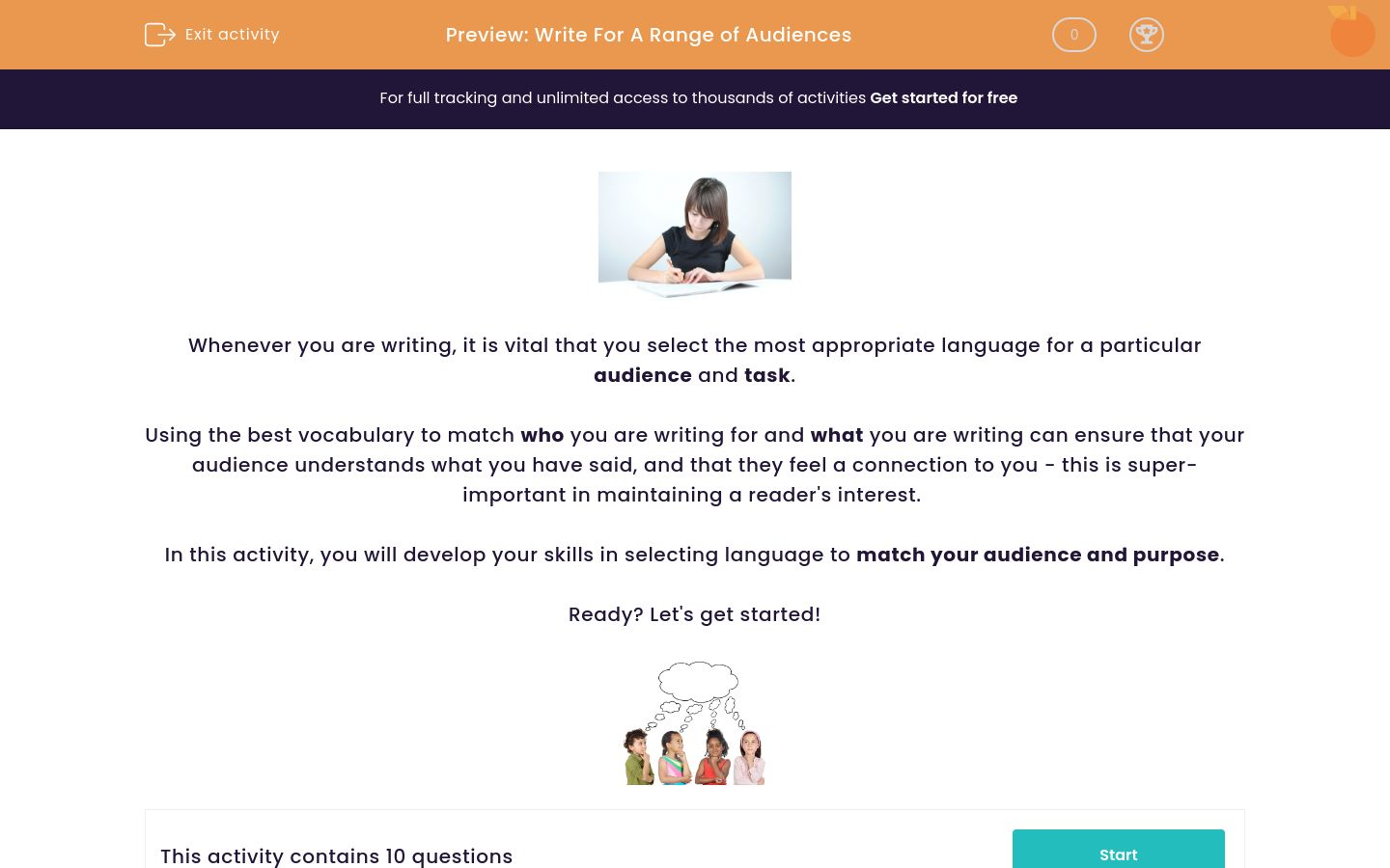 Write For A Range of Audiences Worksheet - EdPlace