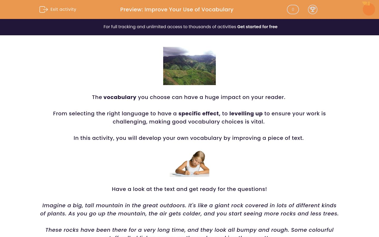Improve Your Use of Vocabulary Worksheet - EdPlace