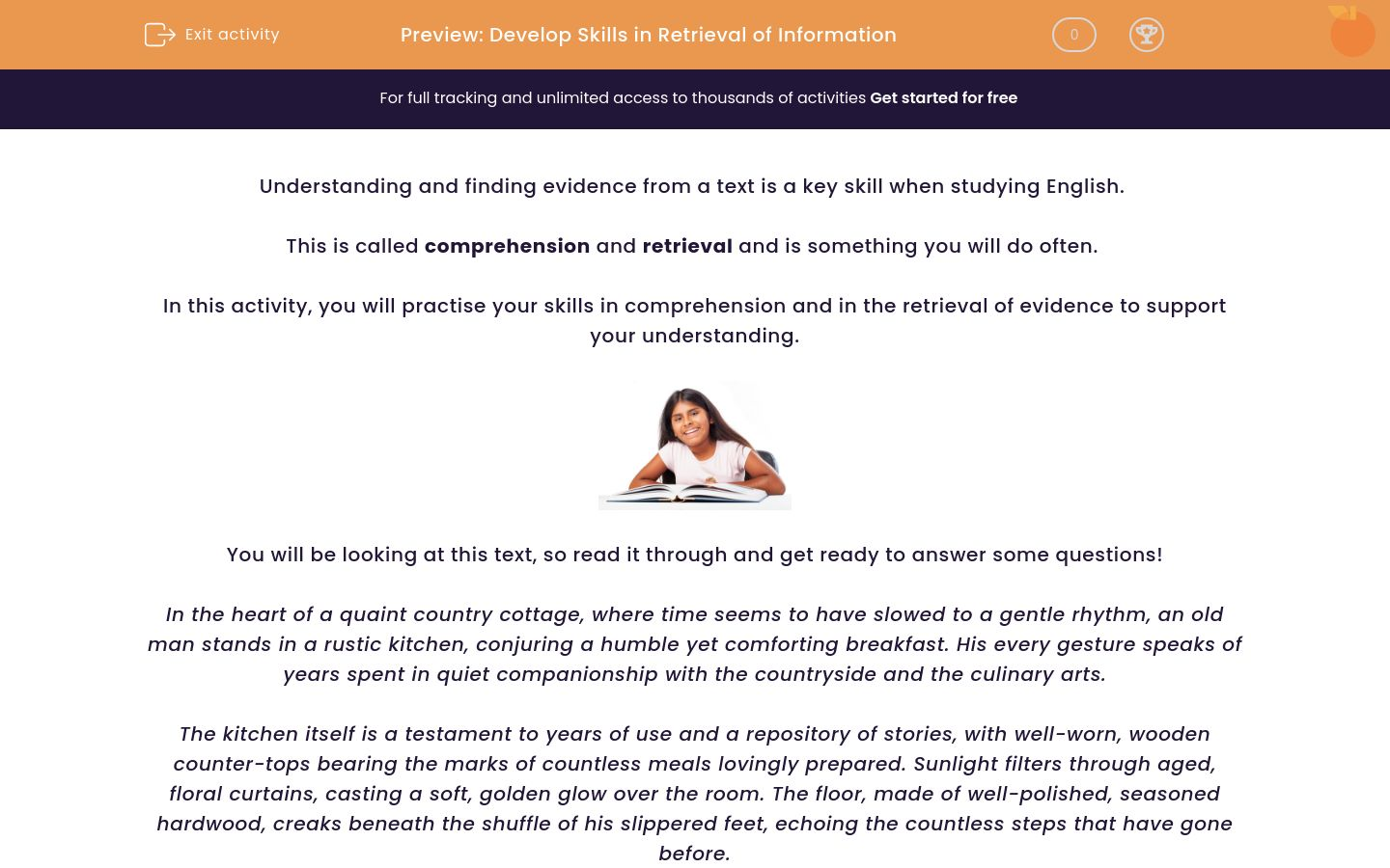 Develop Skills in Retrieval of Information Worksheet - EdPlace