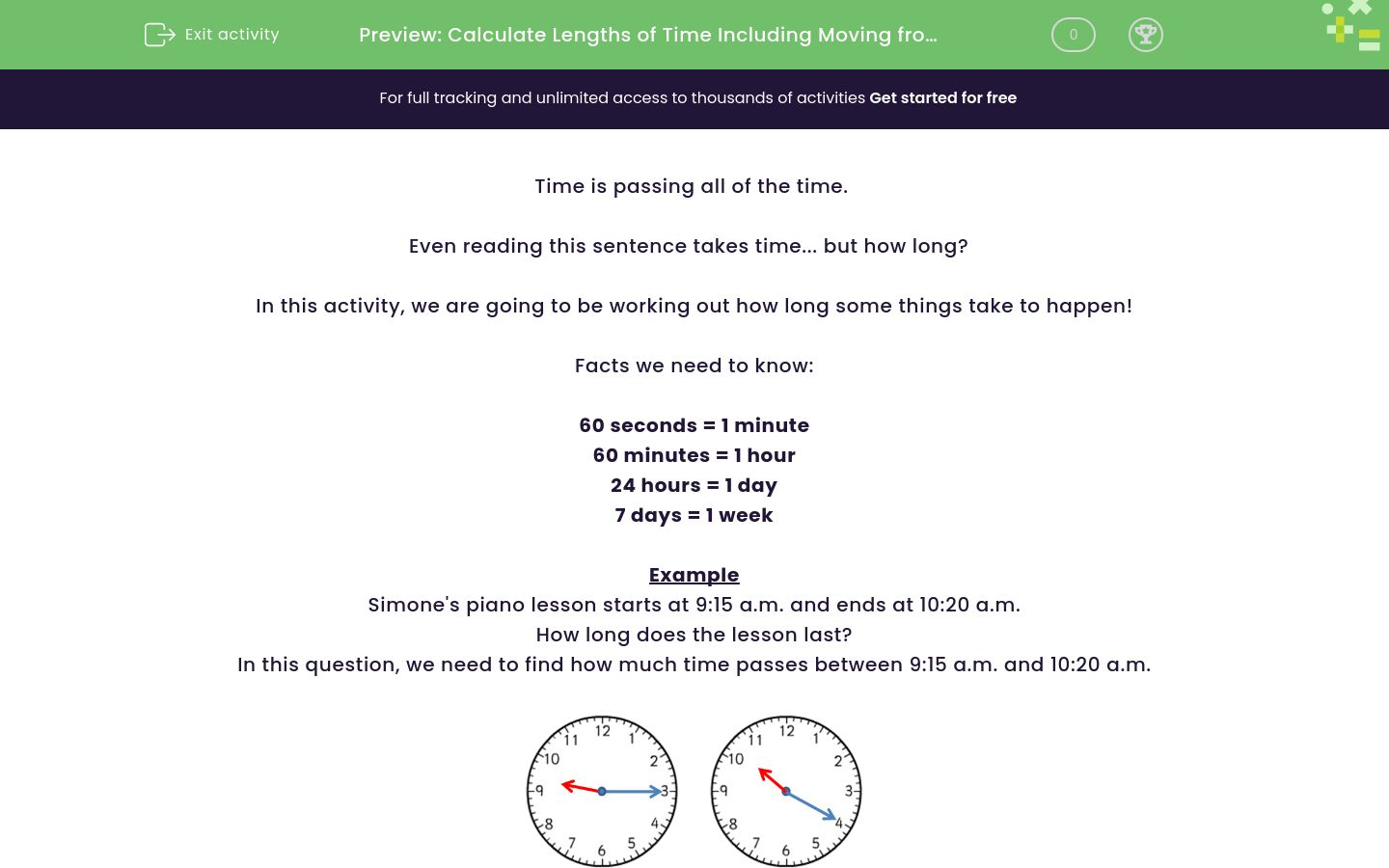 Calculate Lengths of Time Including Moving from a.m. to p.m. Worksheet ...