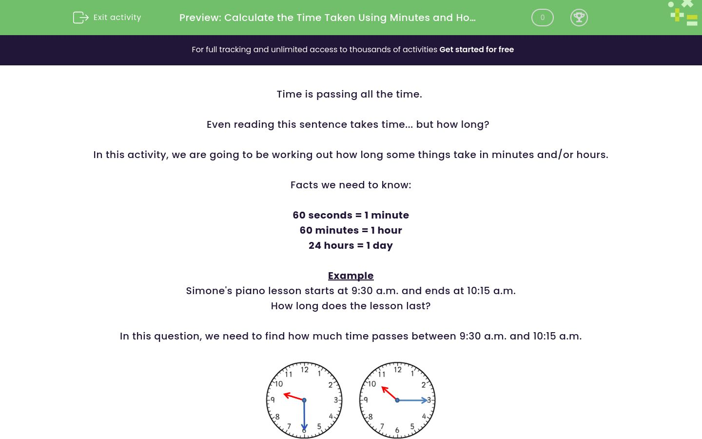 Calculate the Time Taken Using Minutes and Hours Worksheet - EdPlace