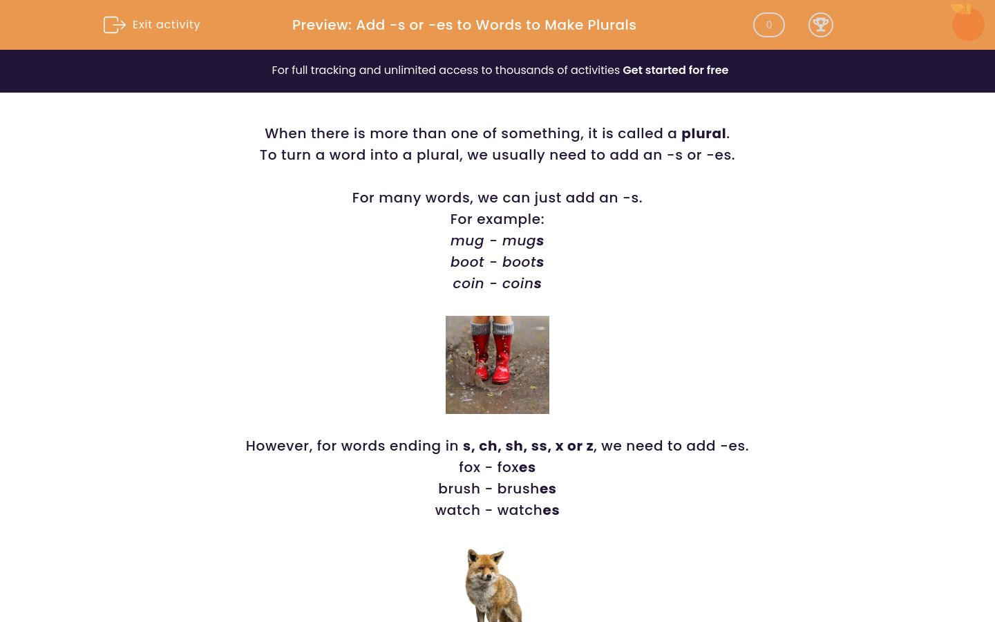 Add -s or -es to Words to Make Plurals Worksheet - EdPlace