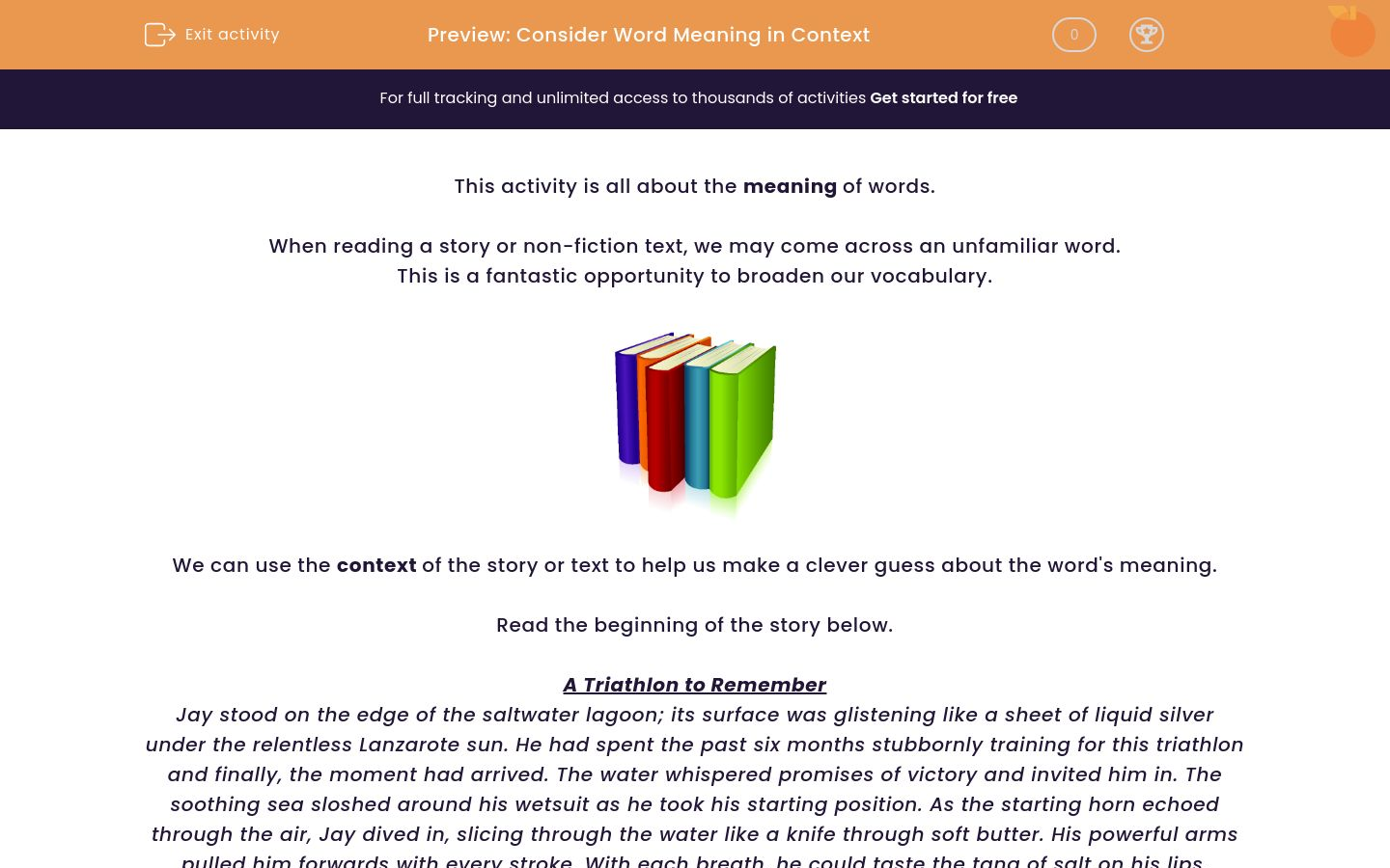Consider Word Meaning in Context Worksheet - EdPlace