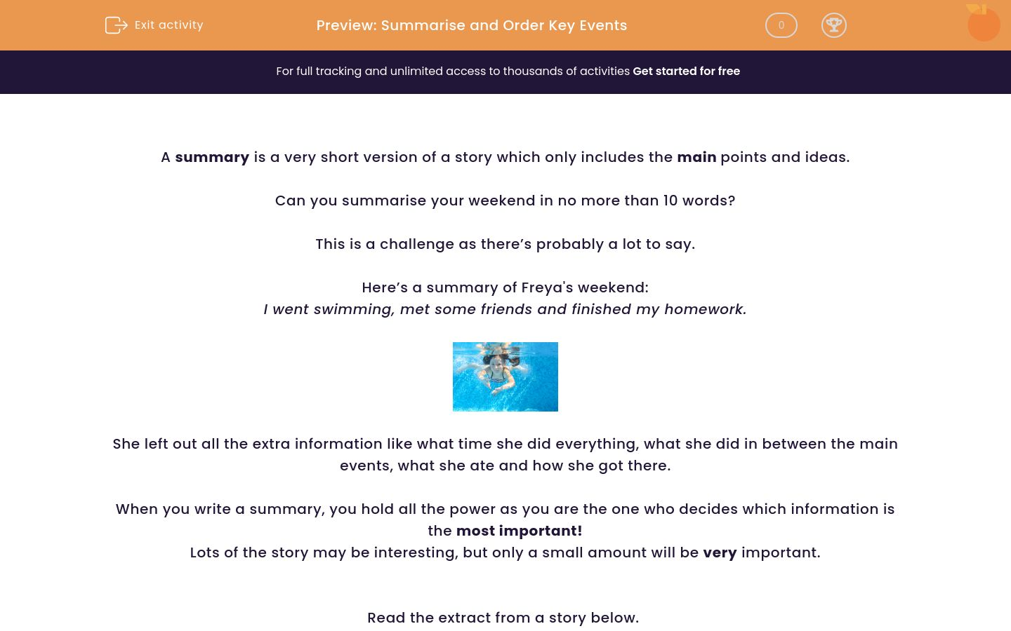 Summarise and Order Key Events Worksheet - EdPlace