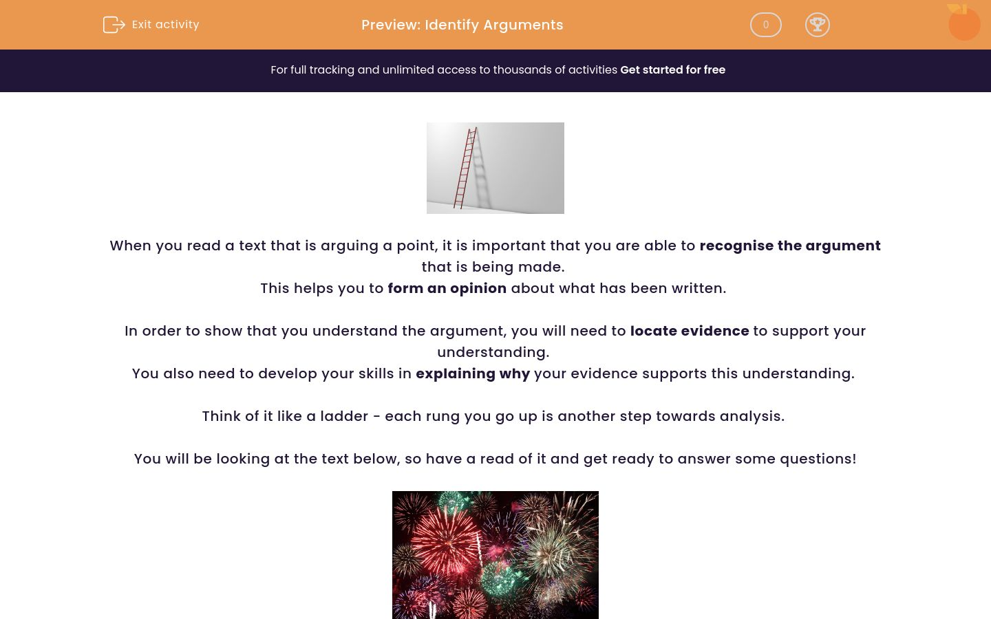 Identify Arguments Worksheet - EdPlace