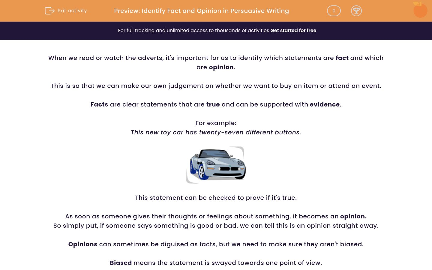 Identify Fact and Opinion in Persuasive Writing Worksheet - EdPlace