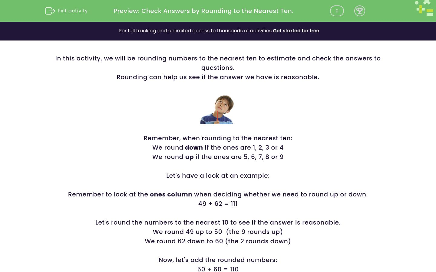 Check Answers by Rounding to the Nearest Ten Worksheet - EdPlace
