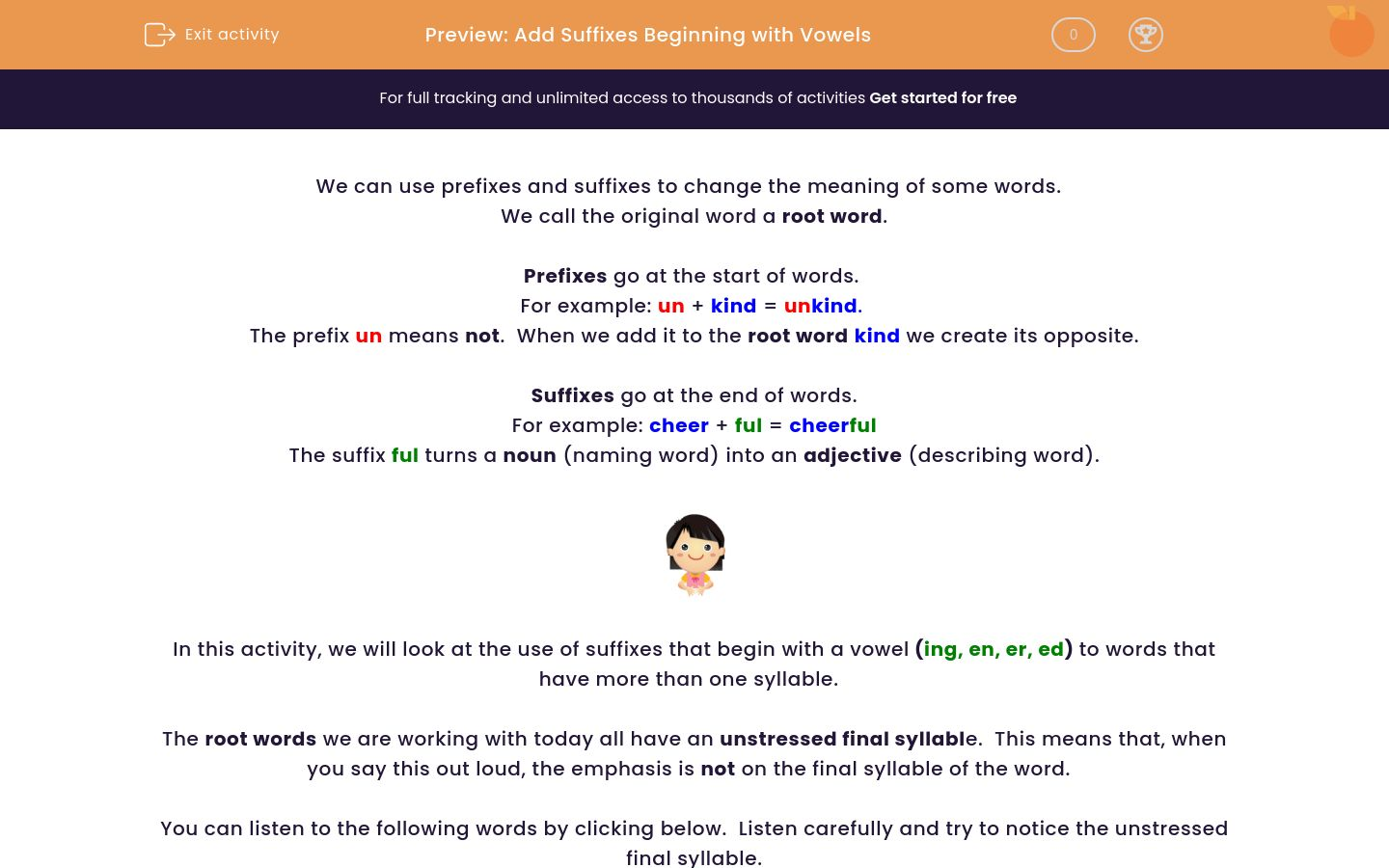 Add Suffixes Beginning with Vowels Worksheet - EdPlace