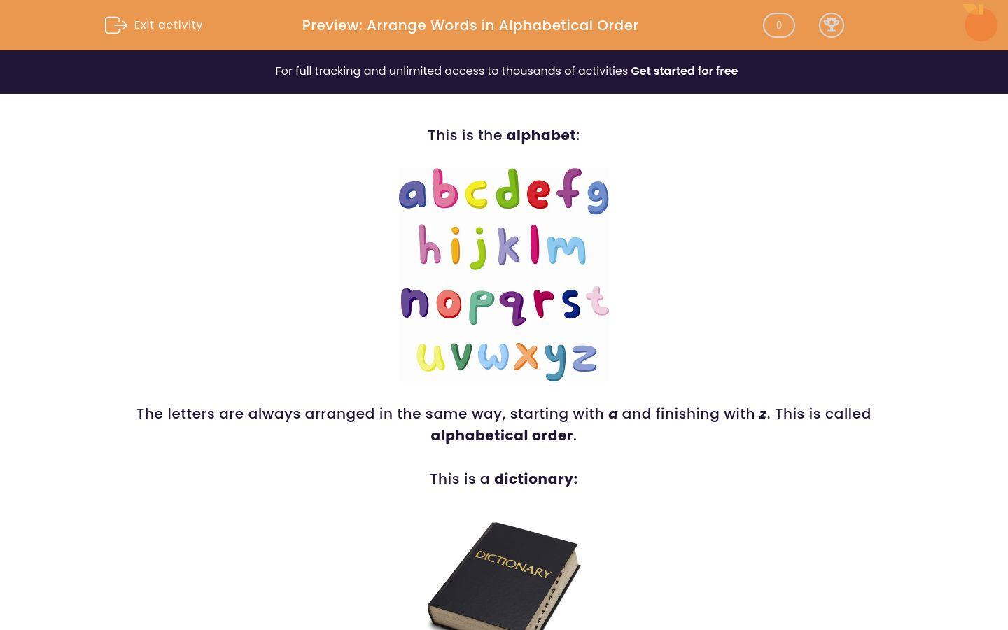 Arrange Words in Alphabetical Order Worksheet - EdPlace
