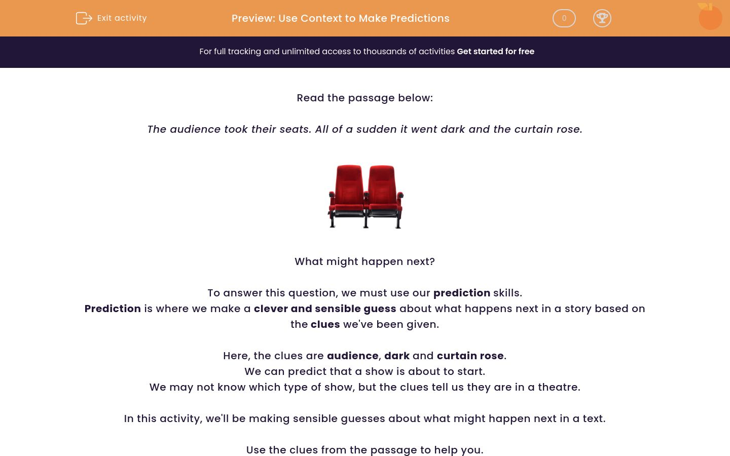 Use Context to Make Predictions Worksheet - EdPlace