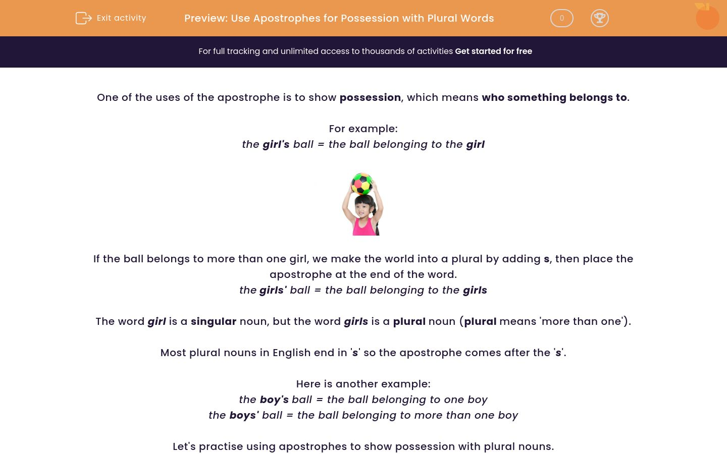 Use Apostrophes for Possession with Plural Words Worksheet - EdPlace