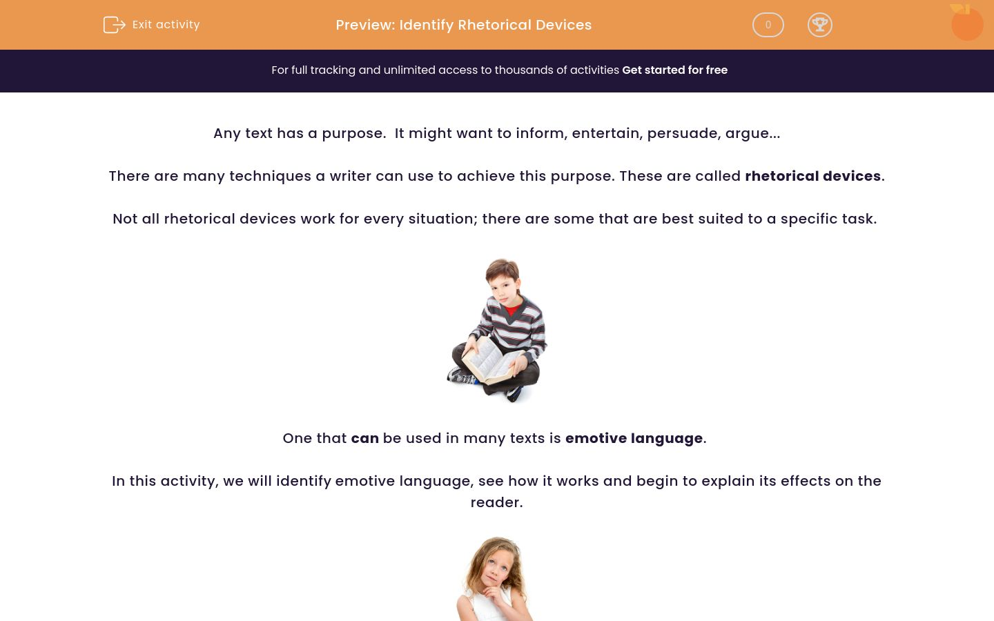 Identify Rhetorical Devices Worksheet - EdPlace