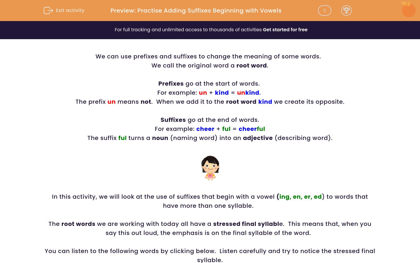Practise Adding Suffixes Beginning with Vowels Worksheet - EdPlace