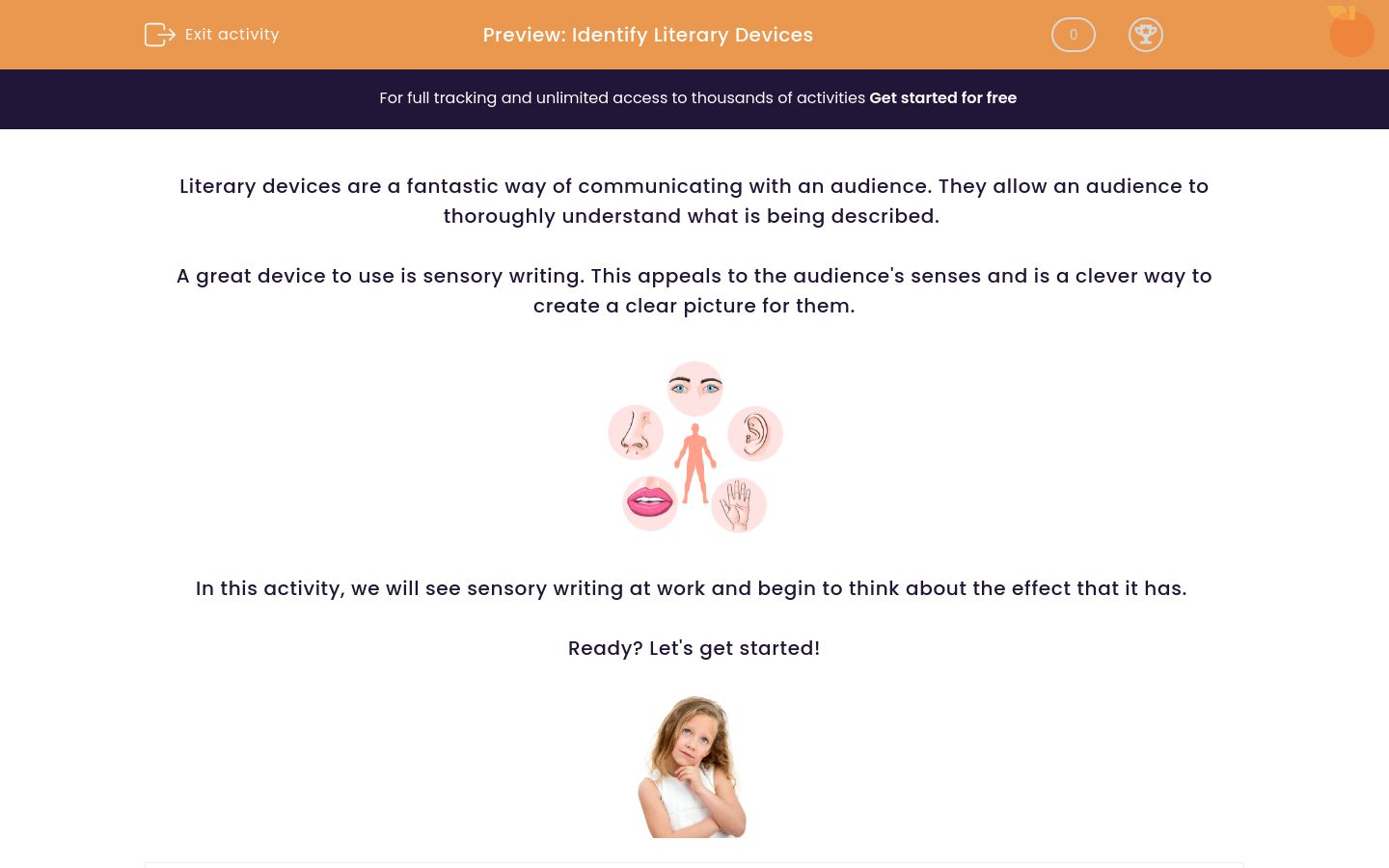 Identify Literary Devices Worksheet - EdPlace