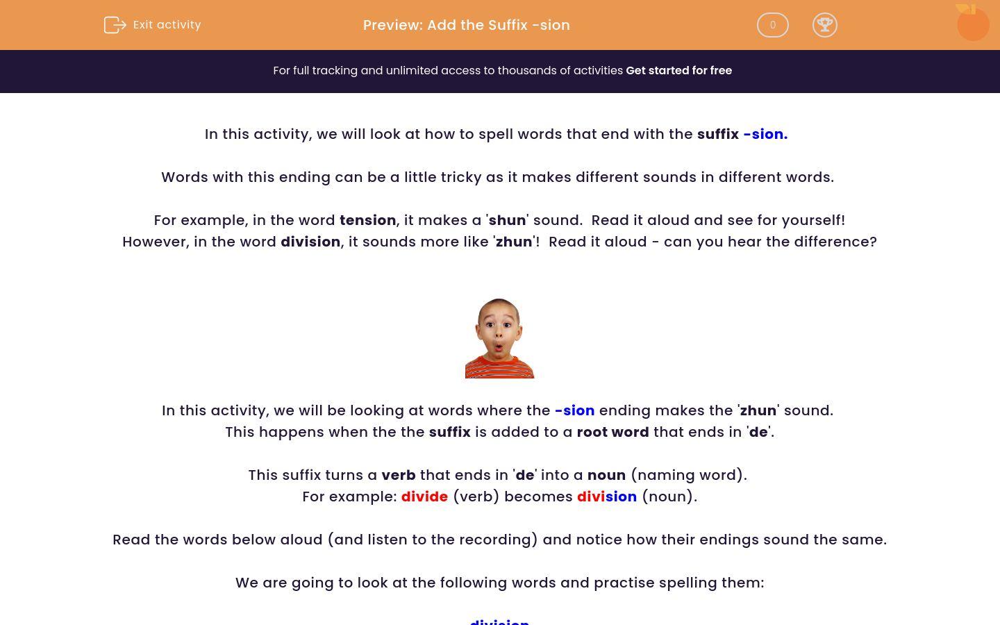 Add the Suffix -sion Worksheet - EdPlace