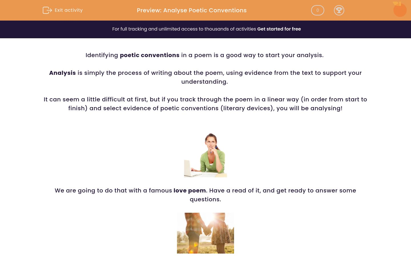 Analyse Poetic Conventions Worksheet - EdPlace