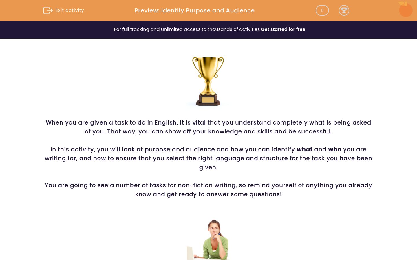 Identify Purpose and Audience Worksheet - EdPlace
