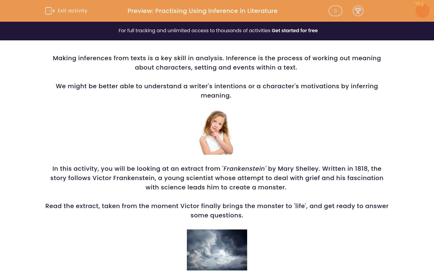 Practise Using Inference in Literature Worksheet - EdPlace