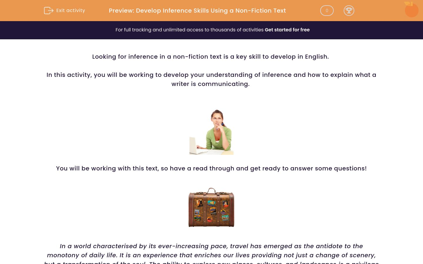 Develop Inference Skills Using a Non-Fiction Text Worksheet - EdPlace