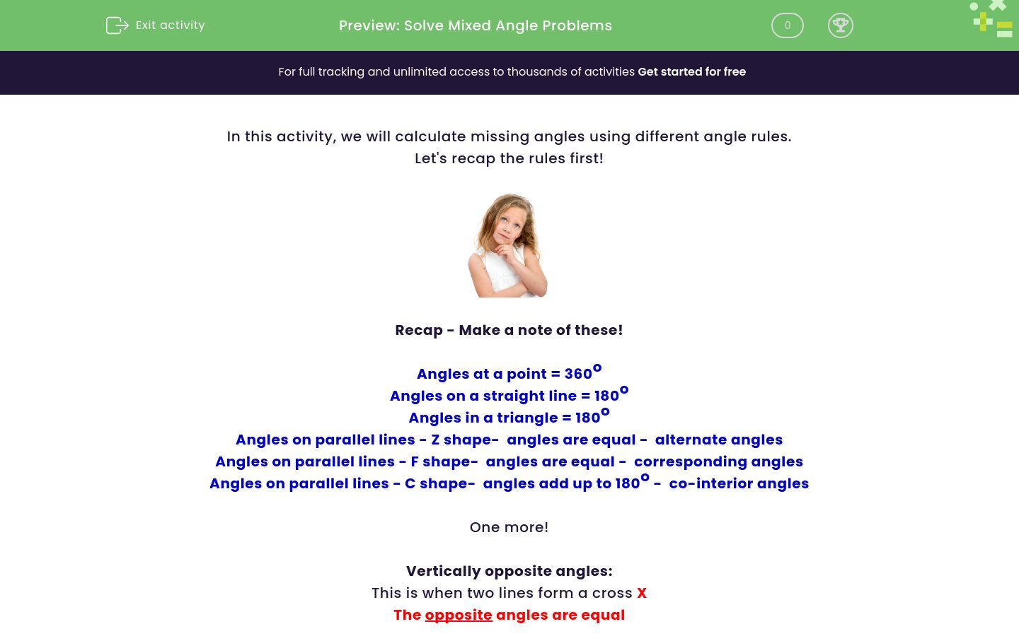 Solve Mixed Angle Problems Worksheet - EdPlace