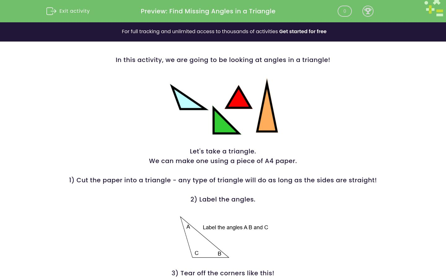 Find Missing Angles in a Triangle Worksheet - EdPlace