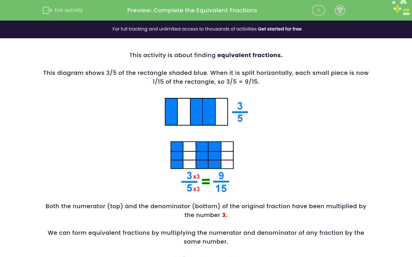 Complete the Equivalent Fractions Worksheet - EdPlace