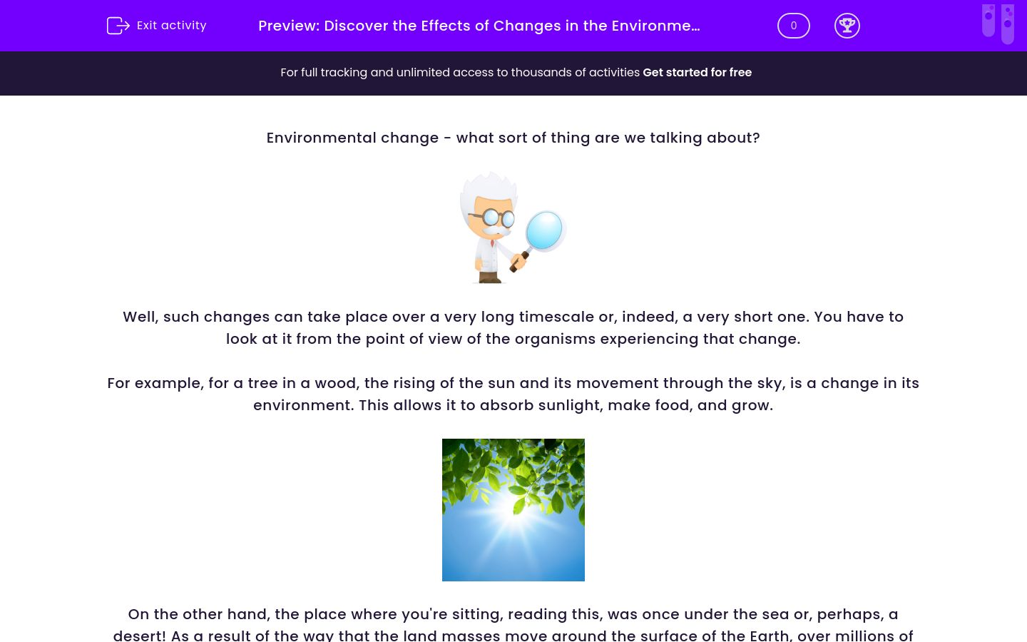 Discover the Effects of Changes in the Environment Worksheet - EdPlace